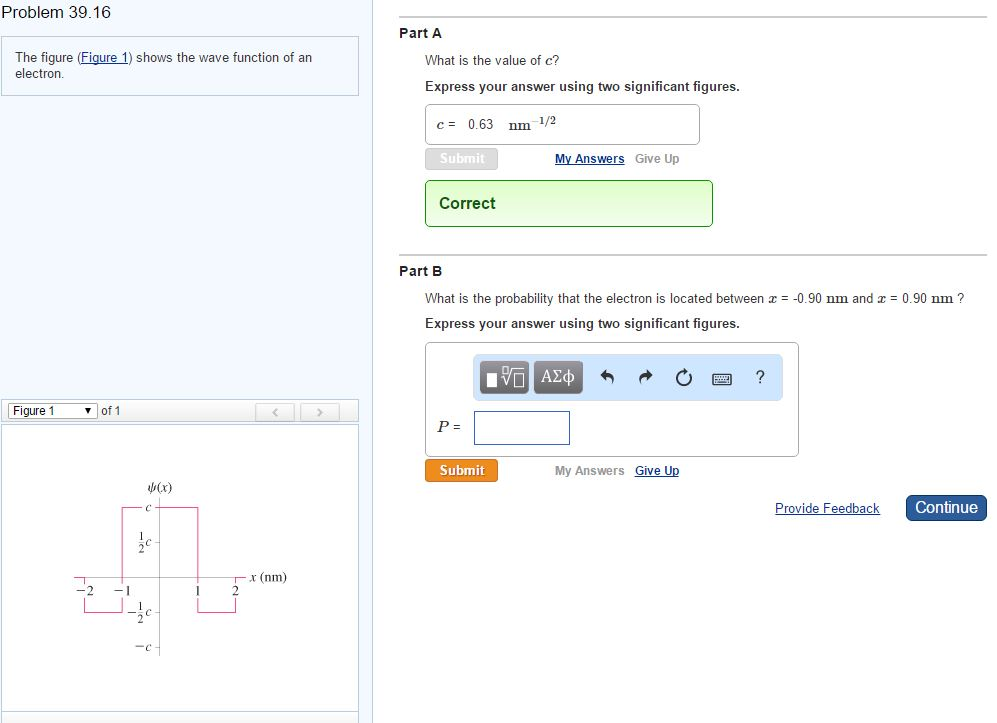 Solved The Figure Figure 1 Shows The Wave Function Of An