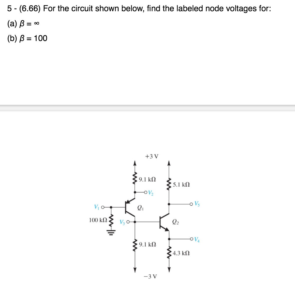 Solved For the circuit shown below, find the labeled node | Chegg.com