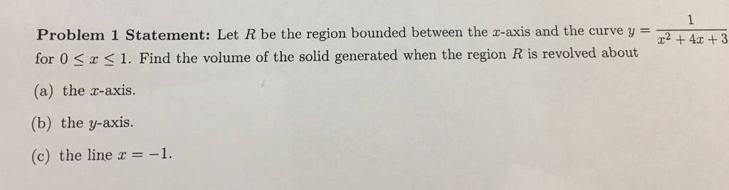 Solved Problem 1 Statement: Let R be the region bounded | Chegg.com