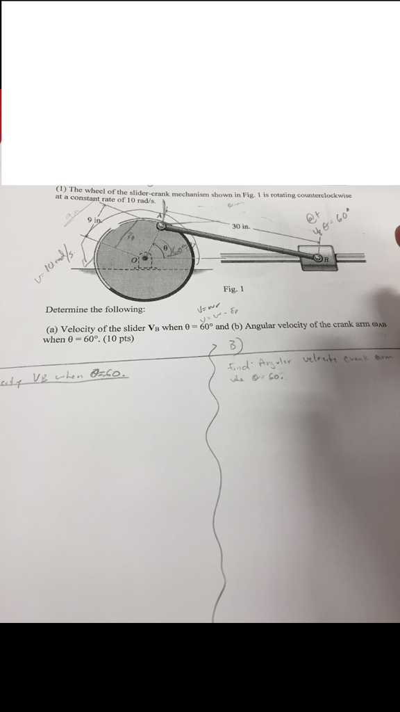 Solved The wheel of the slider-crank mechanism shown in Fig. | Chegg.com