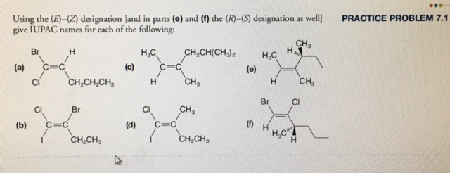 Solved Using the (e) and (z) designation and in parts (e) | Chegg.com