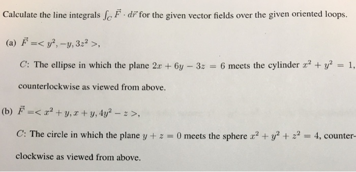 Solved Calculate the line integrals integral_C vec F. vec dr | Chegg.com
