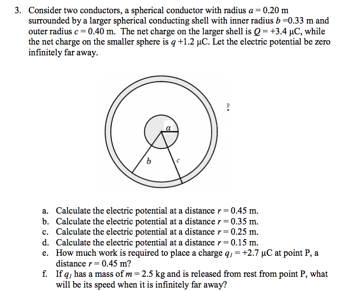 Solved 3. Consider two conductors, a spherical conductor | Chegg.com