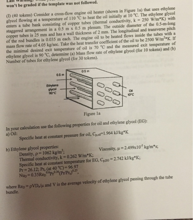 Solved Consider a cross-flow engine oil heater (shown in | Chegg.com