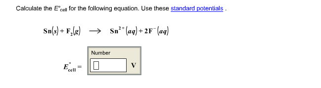 Solved Calculate the E°cell for the following equation. Use | Chegg.com