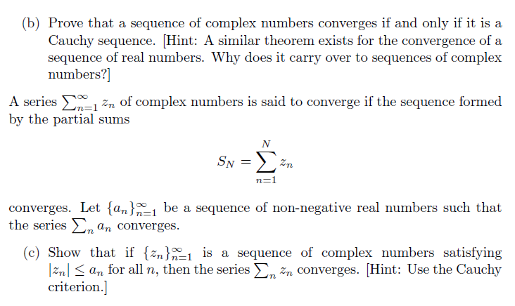 Solved 3. A sequence of complex numbers wn1 is said to | Chegg.com