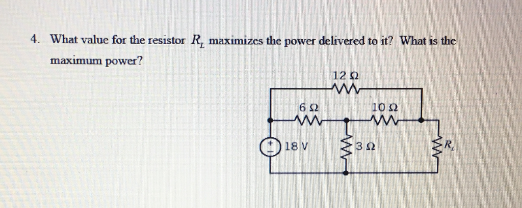 Solved 4. What value for the resistor R, maximizes the power | Chegg.com