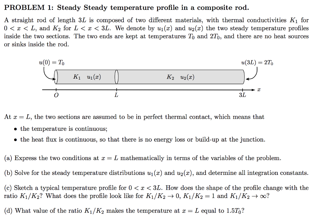 Solved PROBLEM 1: Steady Steady temperature profile in a | Chegg.com