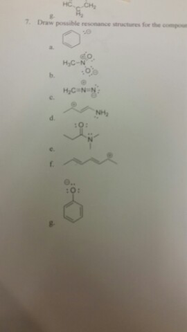 Solved Draw possible resonance structures for the compounds | Chegg.com