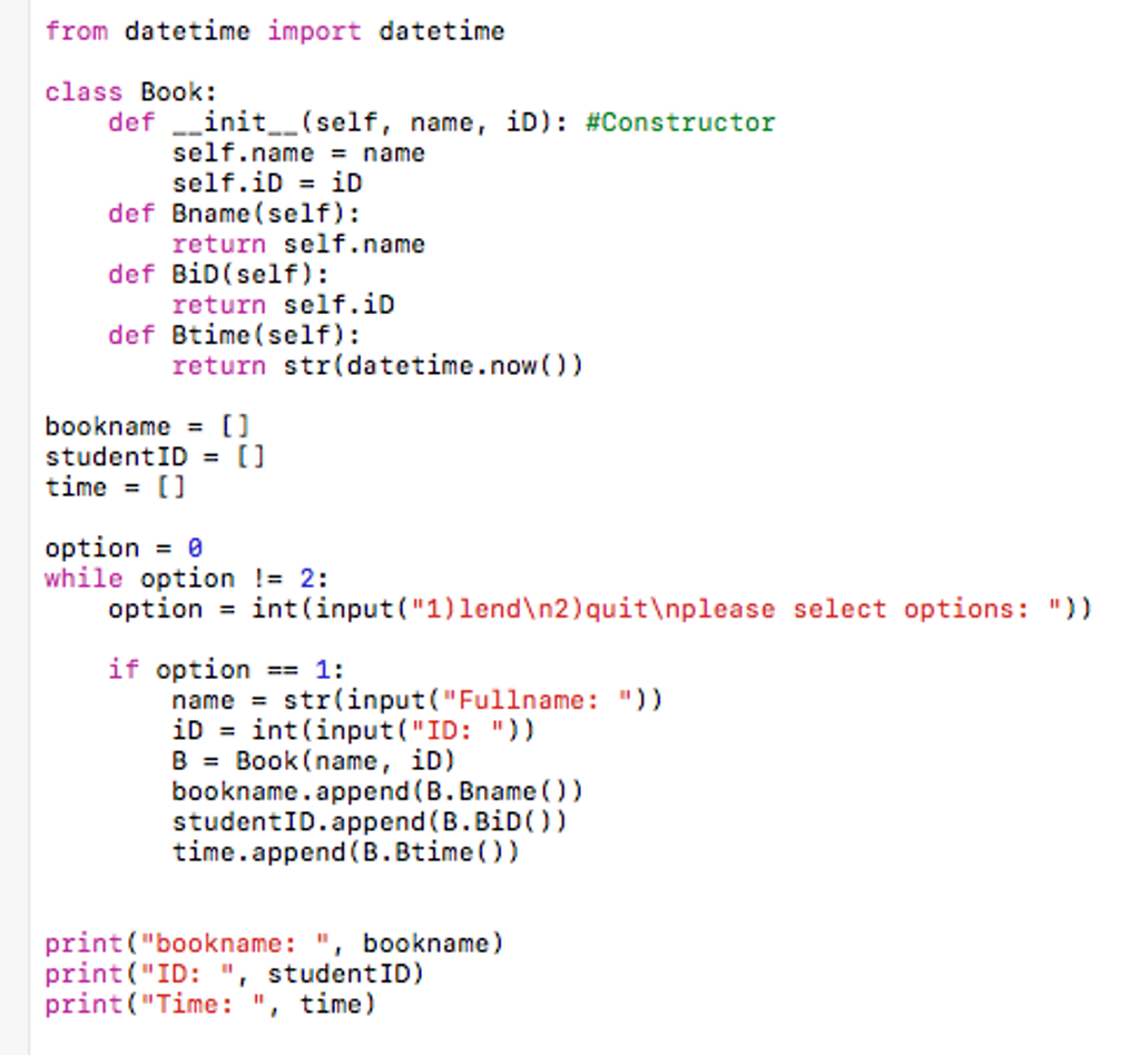Solved From Datetime Import Datetime Class Book Chegg