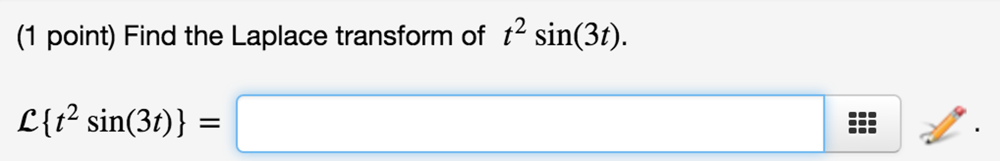 Solved (1 point) Given that L{cos(7- COS e-12.251s find the | Chegg.com Solved (1 point) Given that L{cos(7- COS e-12.251s find the | Chegg.com
