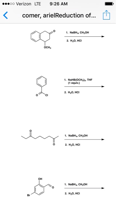 Solved ooooo Verizon LTE 9:26 AM comer, ariel Reduction of | Chegg.com
