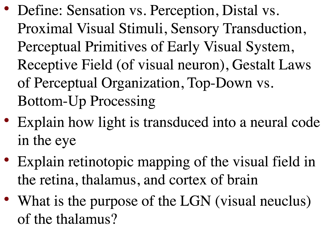 Solved Define: Sensation vs. Perception, Distal vs. Proximal | Chegg.com