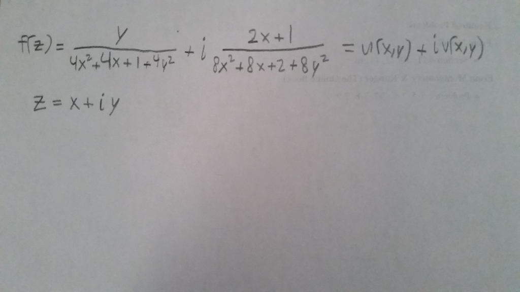 Solved Complex Variables. Write u(x,y)+iv(x,y) in terms of i | Chegg.com