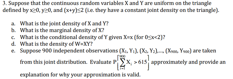 Solved 3 Suppose That The Continuous Random Variables X And
