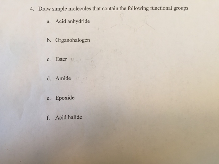 Solved Draw simple organic molecules that contain the | Chegg.com