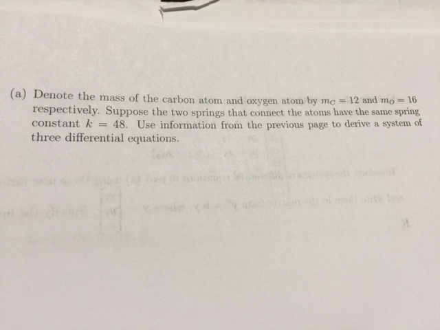 Modeling hookean springs using differential equations | Chegg.com