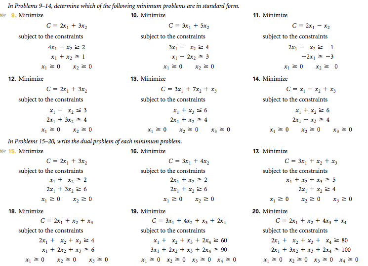 Solved In Problems 9-14, determine which of the following | Chegg.com