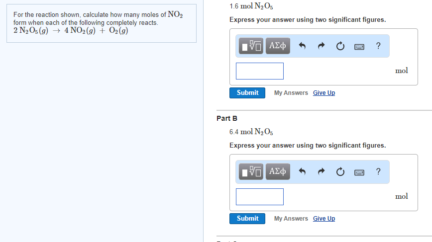 Solved For the reaction shown, calculate how many moles of | Chegg.com