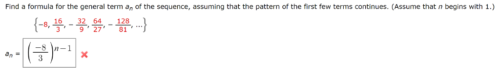 Solved Find a formula for the general term an of the | Chegg.com