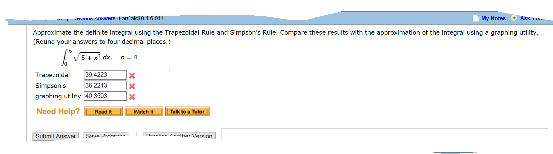 Solved Approximate the definite integral using the | Chegg.com