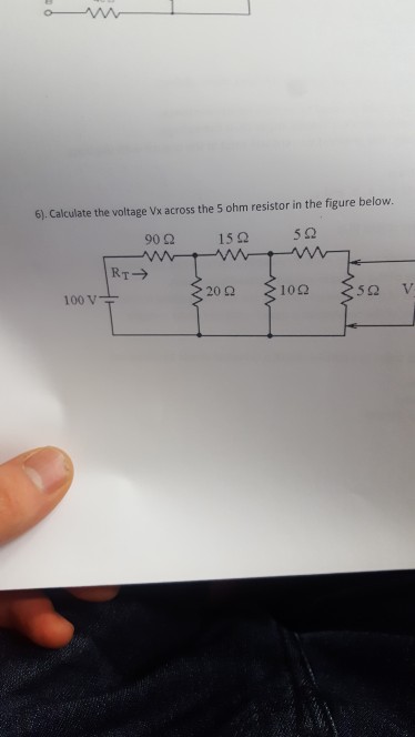 Solved 6). Calculate the voltage Vx across the 5 ohm | Chegg.com
