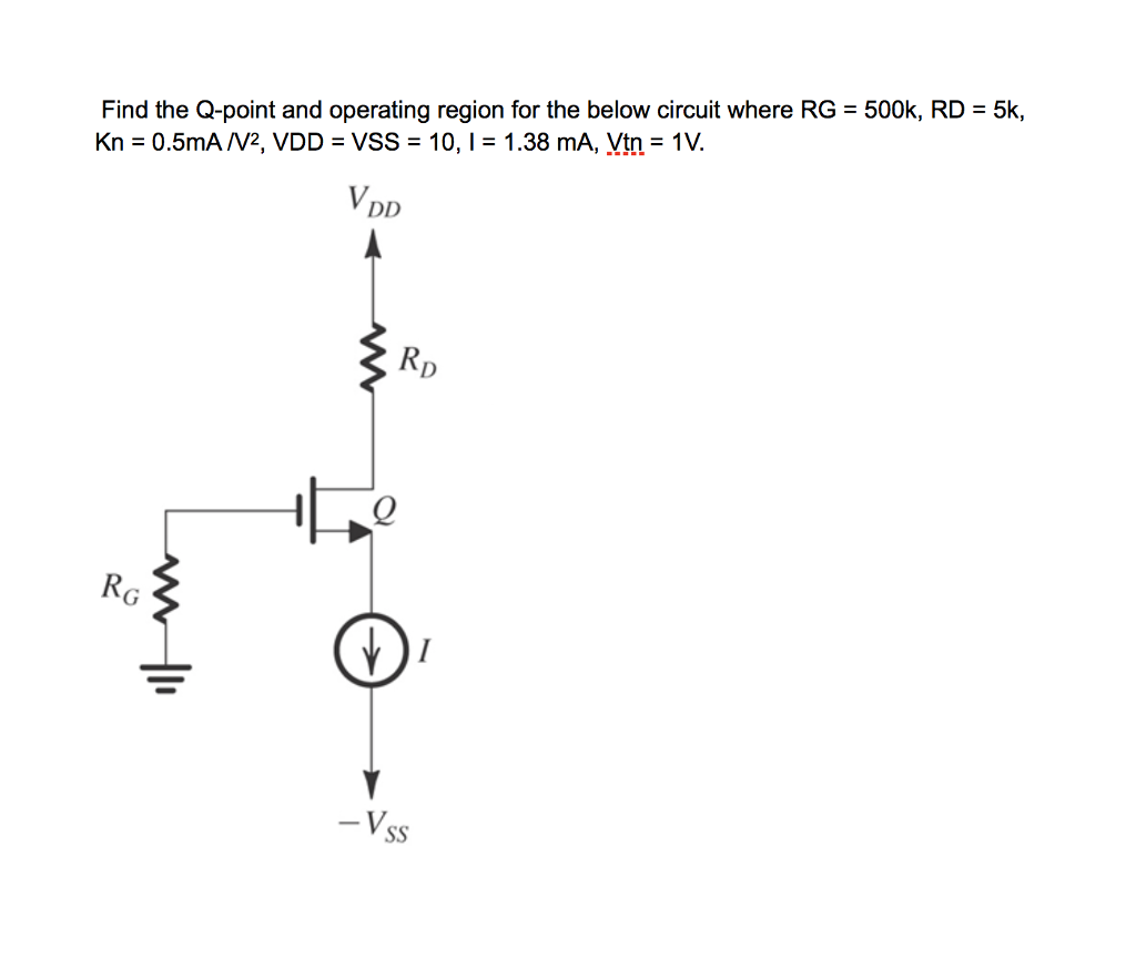 Solved Find the Q-point and operating region for the below | Chegg.com