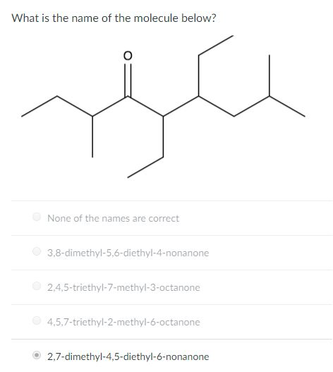 Solved What is the name of the molecule below? None of the | Chegg.com