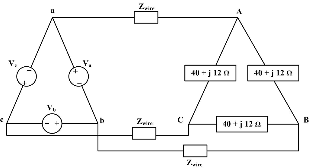 Solved The circuit below shows a three-phase delta generator | Chegg.com