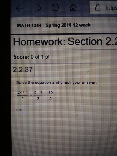 Solved MATH 1314-Spring 2018 12 week Homework: Section 2.2 | Chegg.com