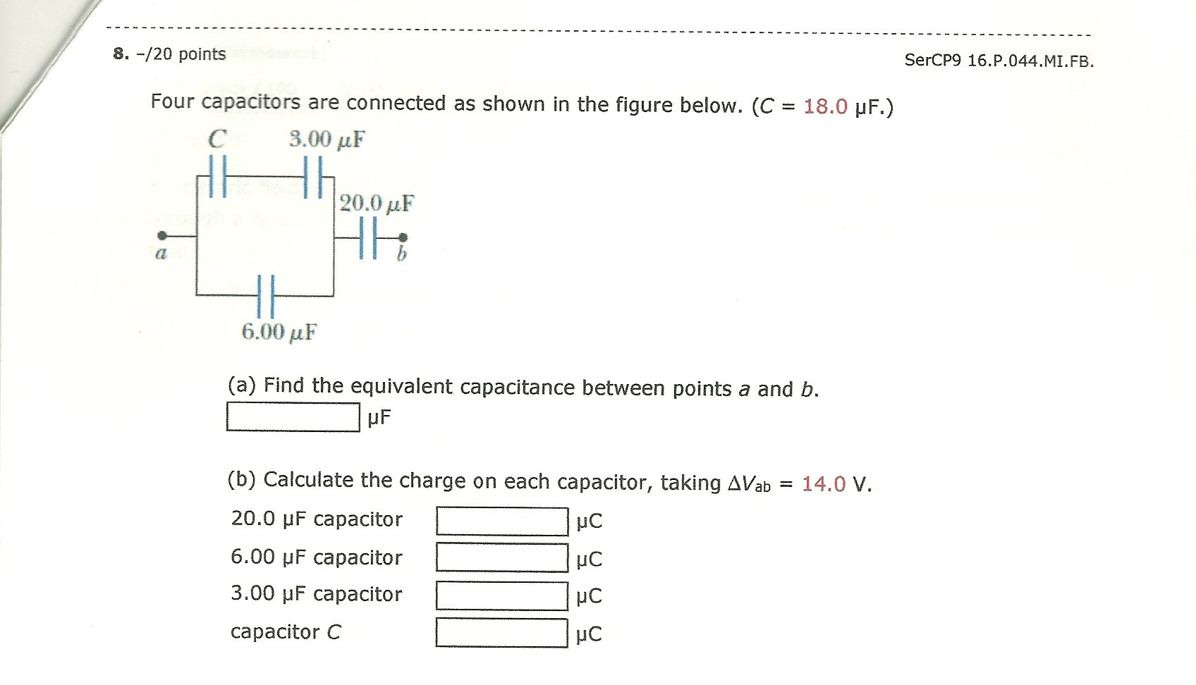 Solved Four capacitors are connected as shown in the figure | Chegg.com