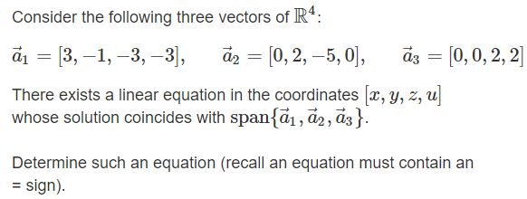 Solved Consider the following three vectors of R. a! = | Chegg.com