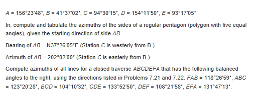 A = 156 degree 23' 48", B = 41 degree 37' 02", C = 94 | Chegg.com
