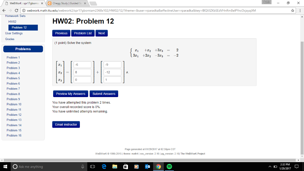 Solved D WeBWorK spr 17gbormie x C Chegg study IGuided Sc x | Chegg.com Solved D WeBWorK spr 17gbormie x C Chegg study IGuided Sc x | Chegg.com