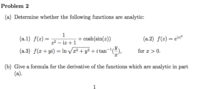 Solved A Determine Whether The Following Functions Are