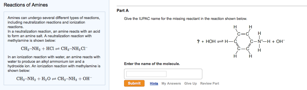Solved Reactions of Amines Amines can undergo several | Chegg.com