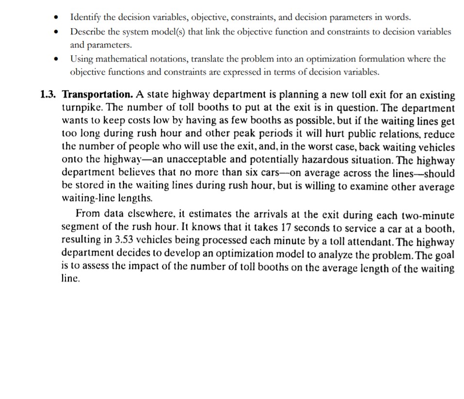 Solved Identify The Decision Variables Objective