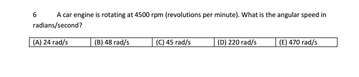 Solved 6 A car engine is rotating at 4500 rpm (revolutions | Chegg.com
