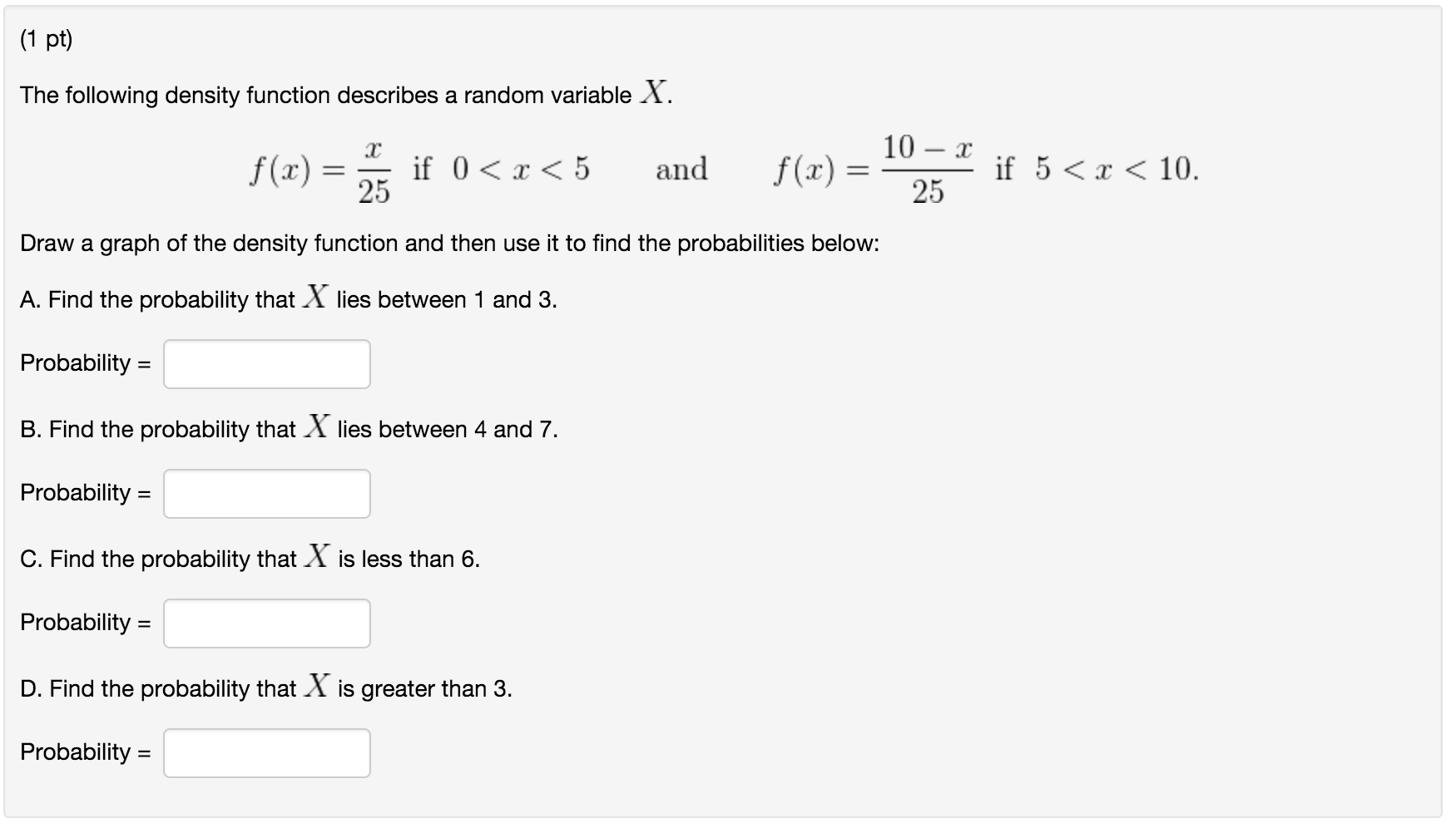 Solved The following density function describes a random | Chegg.com