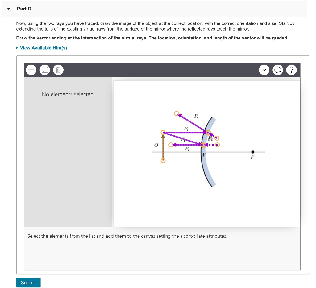 Solved Trace the path of a ray emitted from the tip of the | Chegg.com