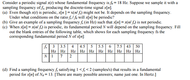 Solved Consider a periodic signal x(t) whose fundamental | Chegg.com