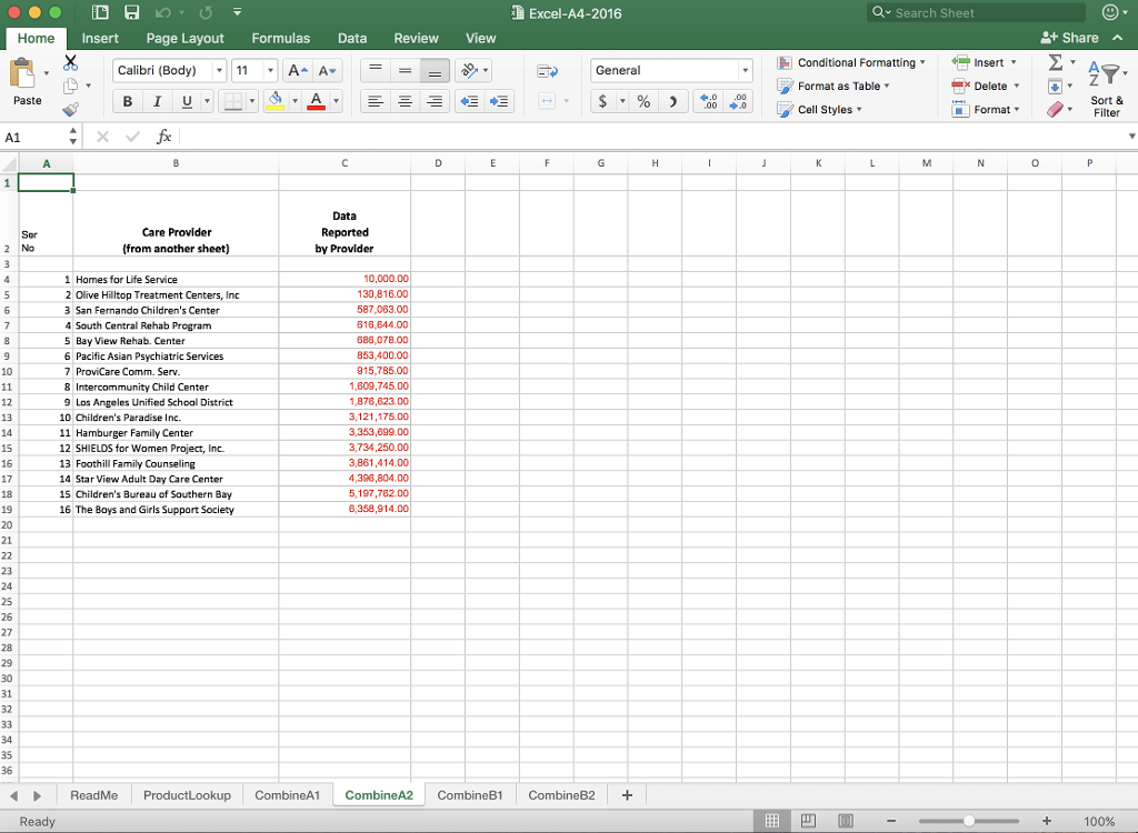 Solved Excel-A4-2016 Q Search Sheet Home Insert Page Layout | Chegg.com