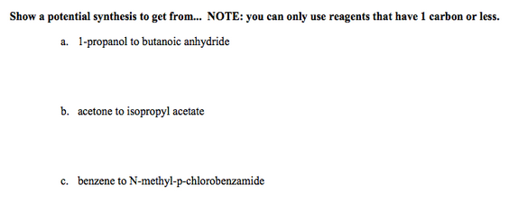 Solved Organic Chemistry Synthesis Problems Please provide | Chegg.com