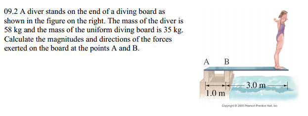 Solved A diver stands on the end of a diving board as shown | Chegg.com