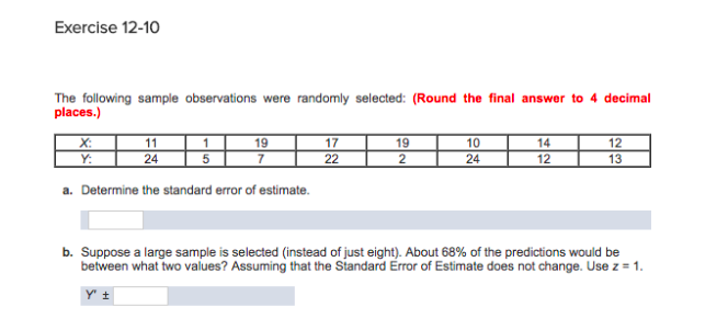 Solved The following sample observations were randomly | Chegg.com