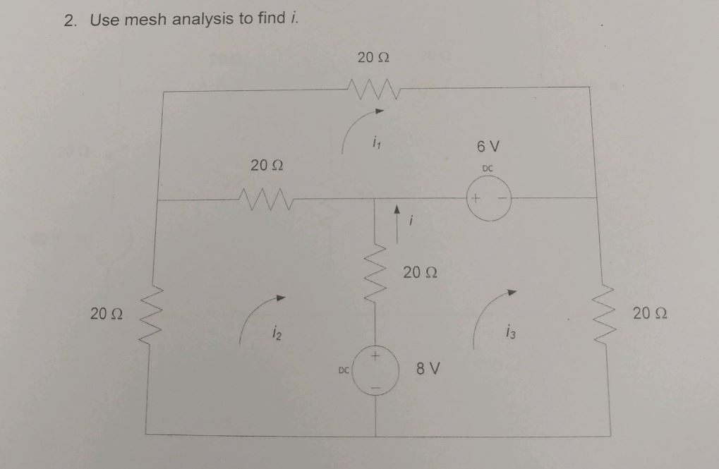 Solved Use mesh analysis to find i. | Chegg.com