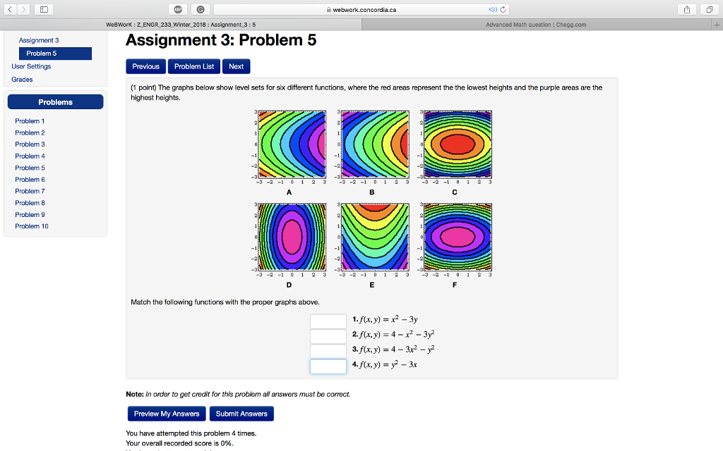Solved ID webwork.concordia.ca WeBWorK:Z ENGR 233 winter | Chegg.com