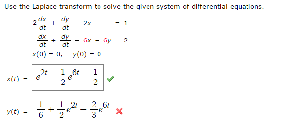 Solved Use the Laplace transform to solve the given system | Chegg.com