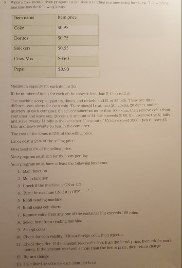 9. Write a C44 menu driven program to siitilate a | Chegg.com