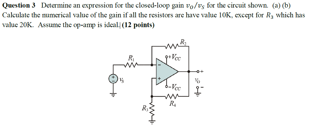 Solved Determine an expression for the closed-loop gain | Chegg.com